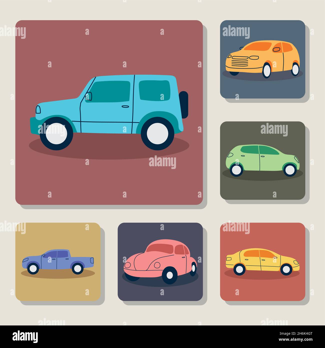 Off road cars vector set Stock Vector Images - Alamy