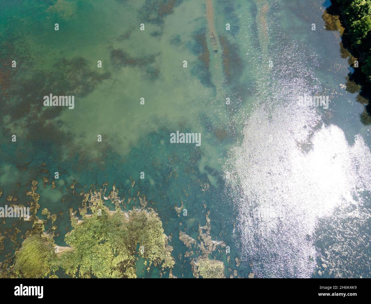 Aerial summer view of Pancharevo lake, Sofia city Region, Bulgaria ...