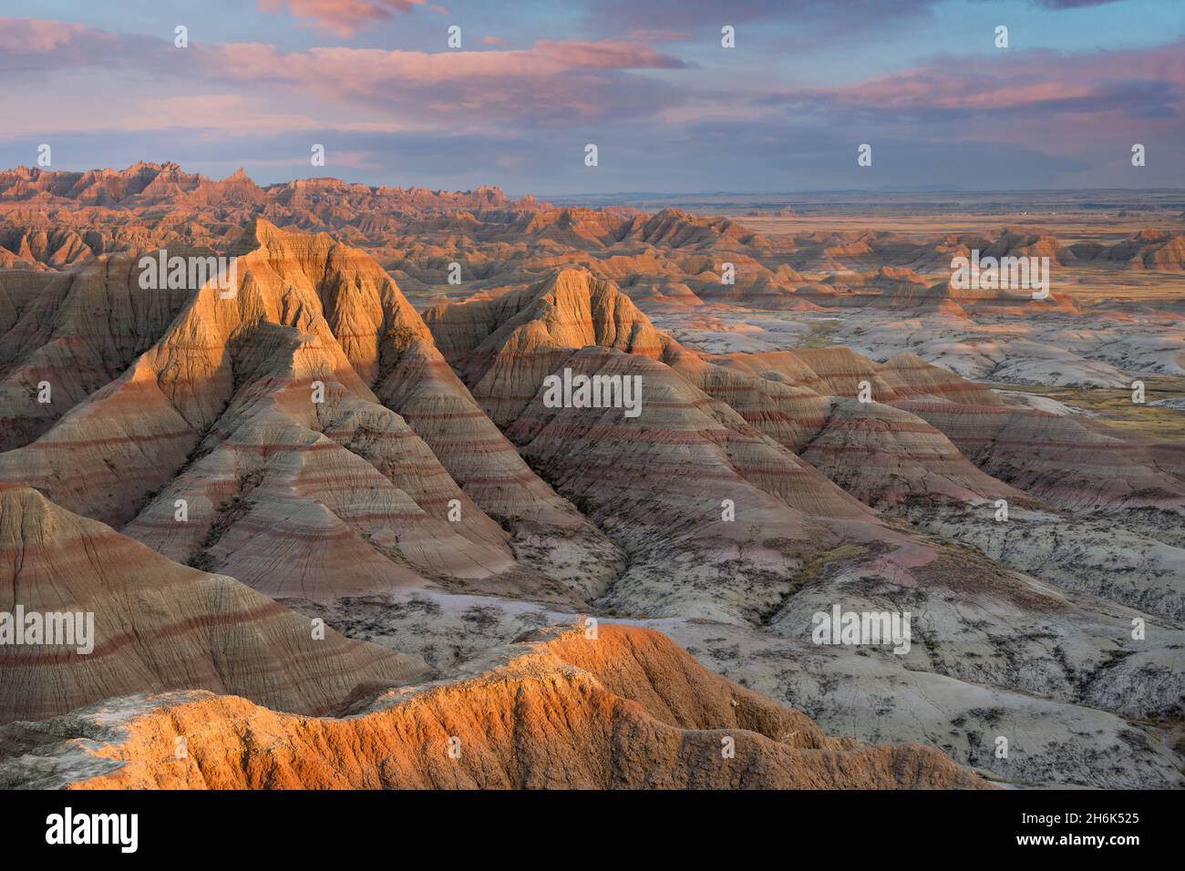 Badlands from Panorama Point of Badlands National Park near Interior ...