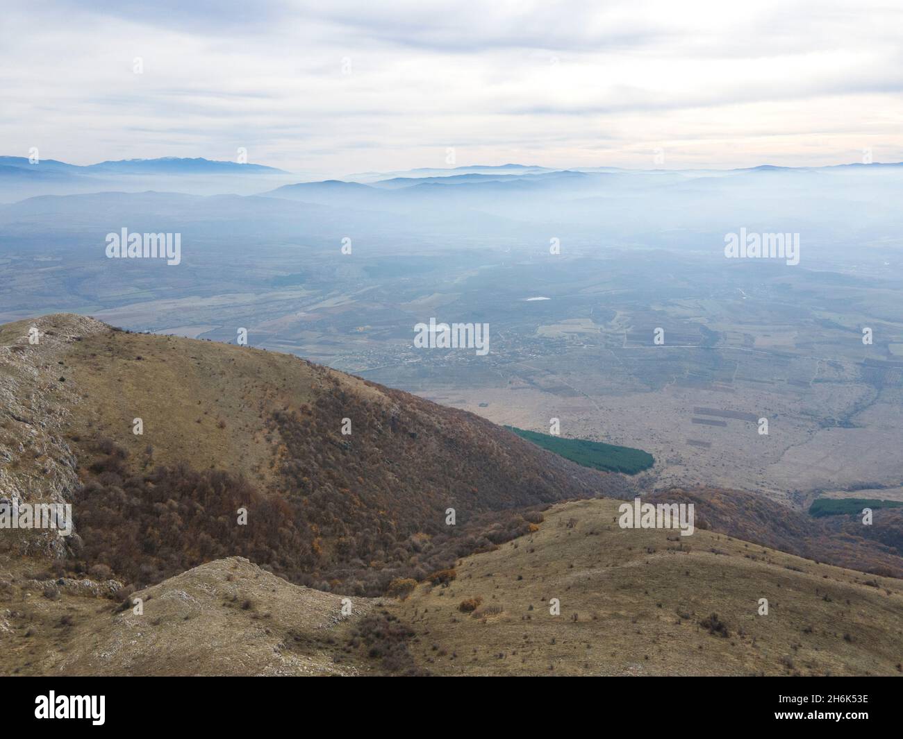 Autumn view of Konyavska mountain near Viden Peak, Kyustendil Region ...