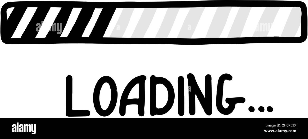 Loading bar doodle icon. Progress loading bar. Hand drawn sketch ...