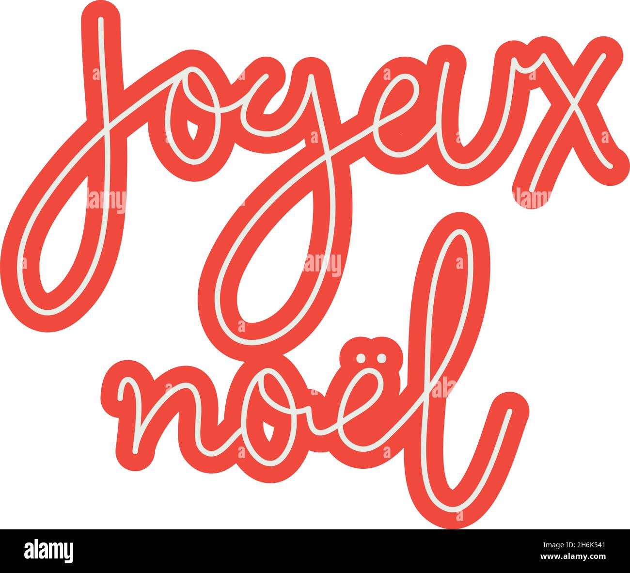 joyeux noel lettering design on white background Stock Vector Image ...