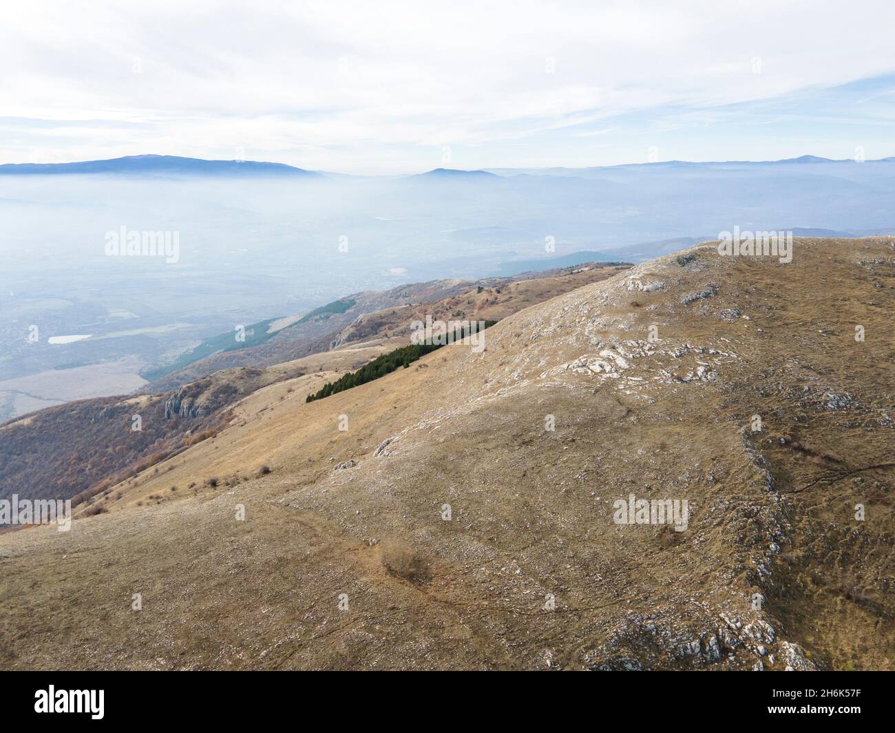 Autumn view of Konyavska mountain near Viden Peak, Kyustendil Region ...