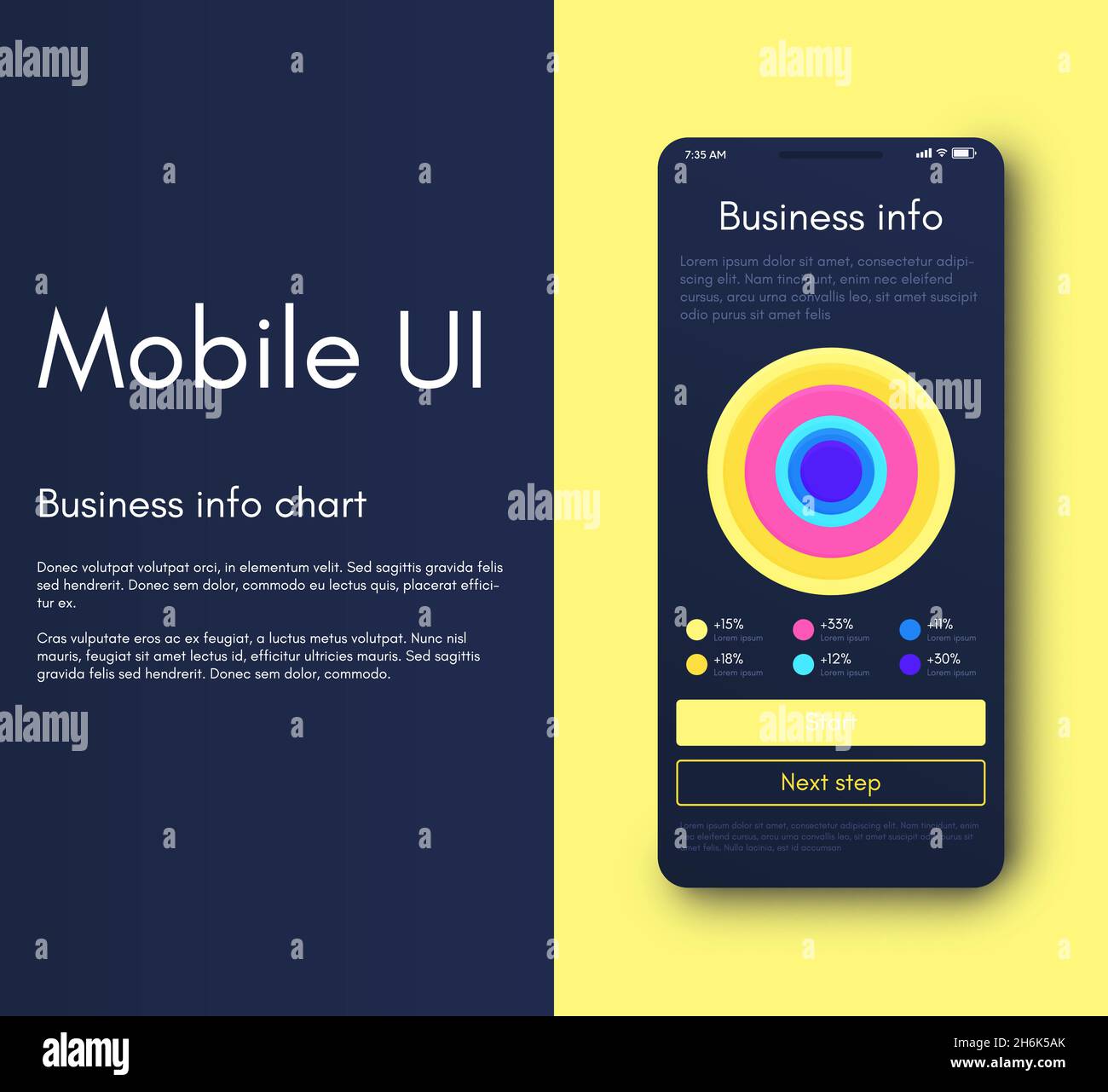 Vector graphics infographics with mobile phone. Template for creating ...