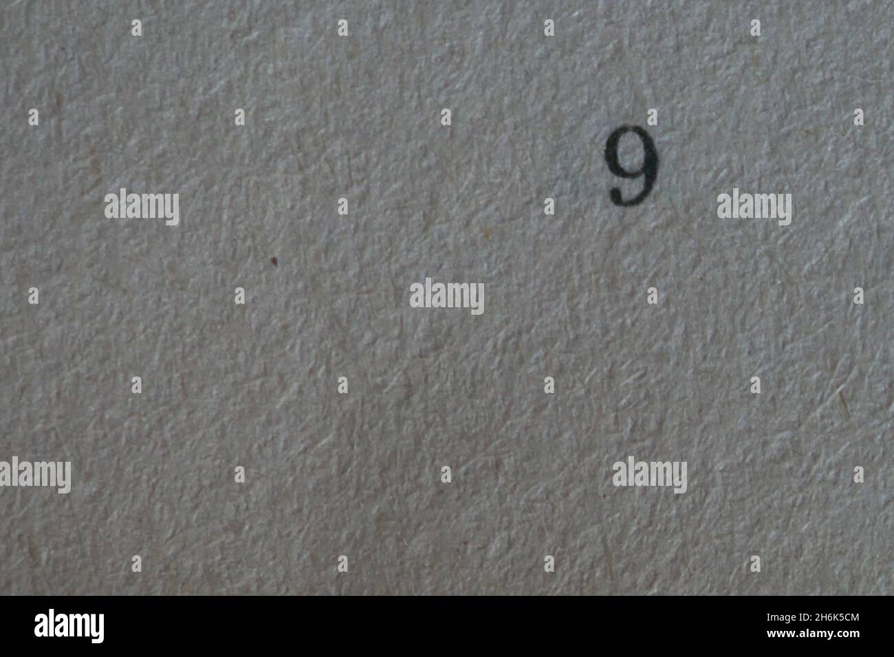 The number 9 printed on a piece of paper. Paper texture Stock Photo - Alamy