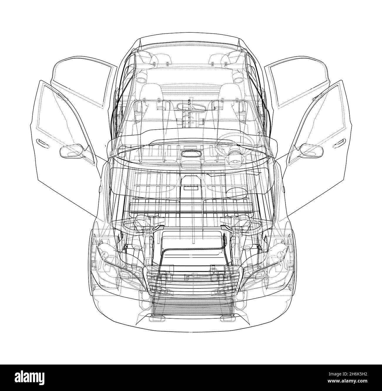 Electric Car With Chassis. 3d illustration Stock Photo - Alamy