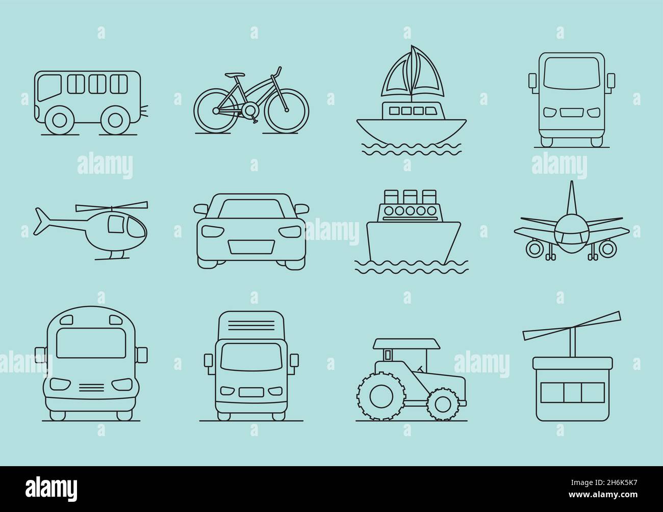 transport icon set on blue background Stock Vector Image & Art - Alamy
