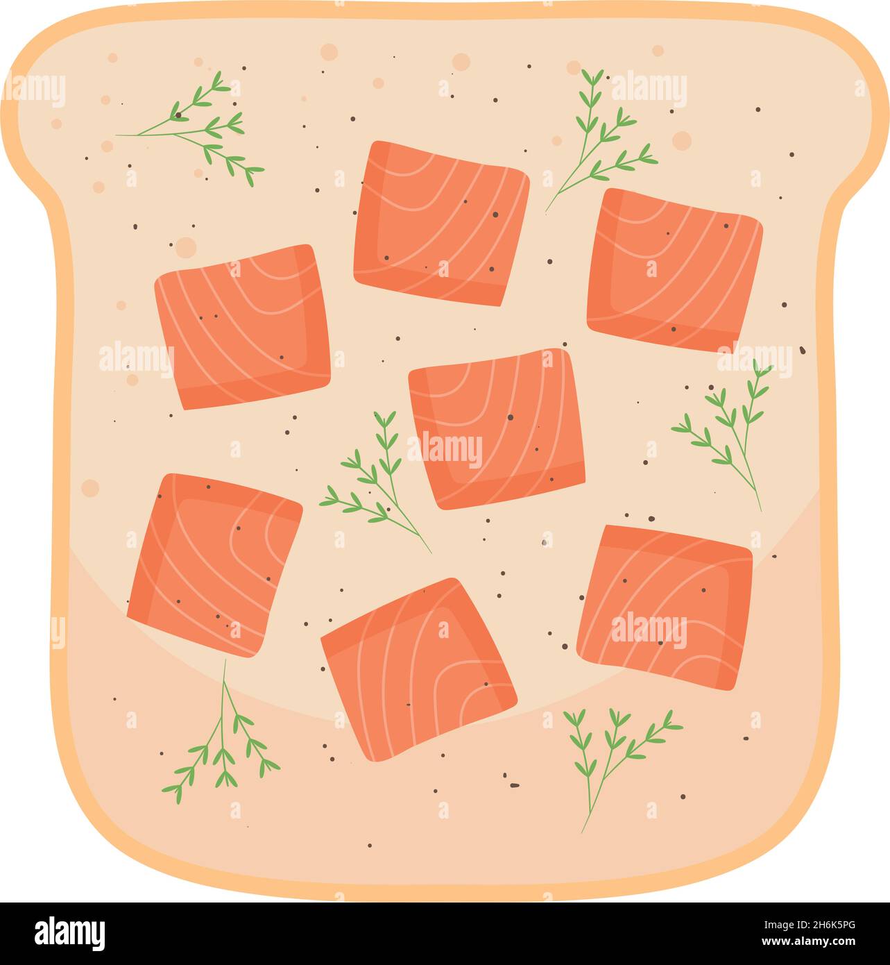 salmon toast icon on white background Stock Vector Image & Art - Alamy