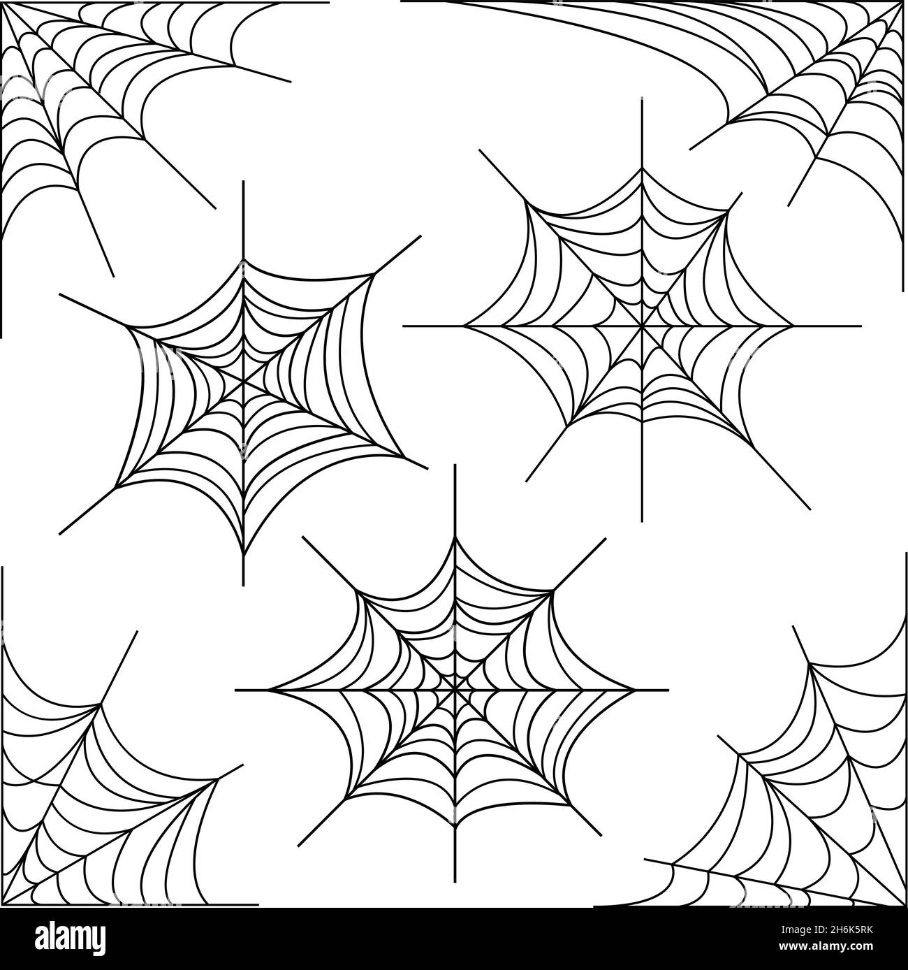 Halloween horror cobweb. Nature black spider hanging net corner and ...