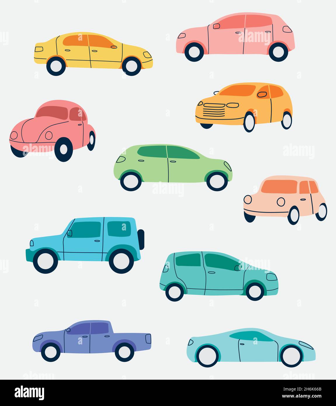 colorful cars on white background Stock Vector Image & Art - Alamy