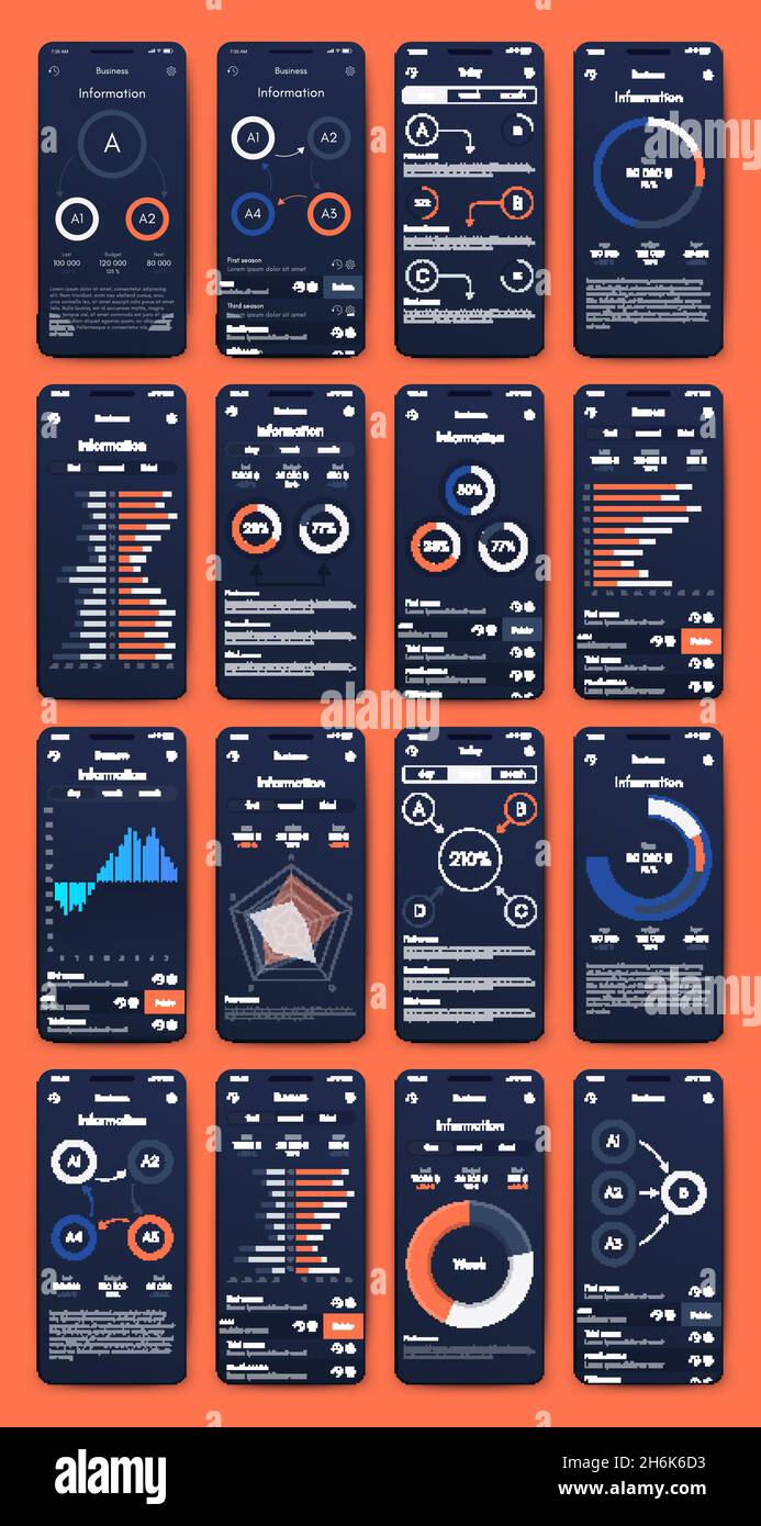 Vector graphics infographics with mobile phone. Template for creating ...