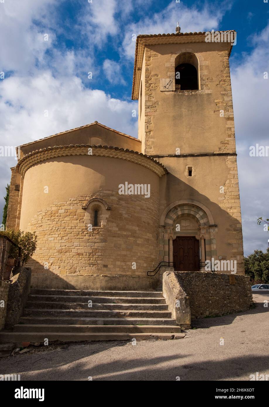 Temple de Vinsobres, on the hill in the village of Vinsobres, Drome ...