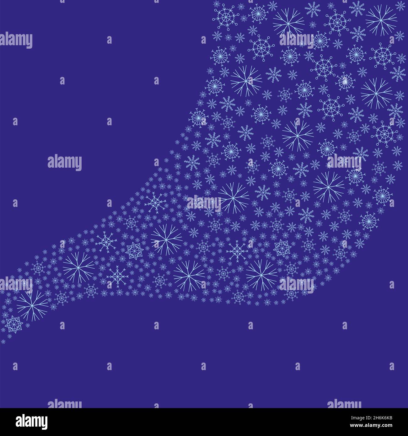 Christmas wind with snowflakes. Winter thin elegant flat snow ornament ...