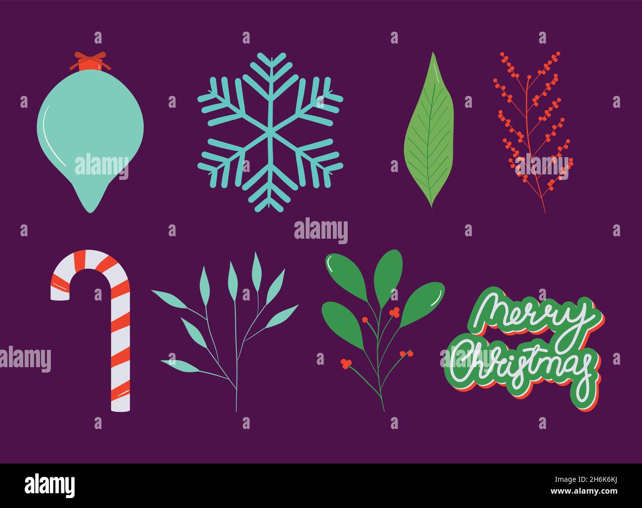 merry christmas icon set design Stock Vector Image & Art - Alamy