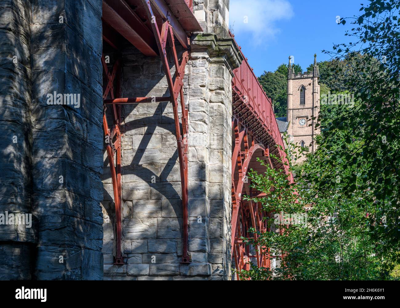 The Iron Bridge was the first bridge built of iron in 1779, linking the ...