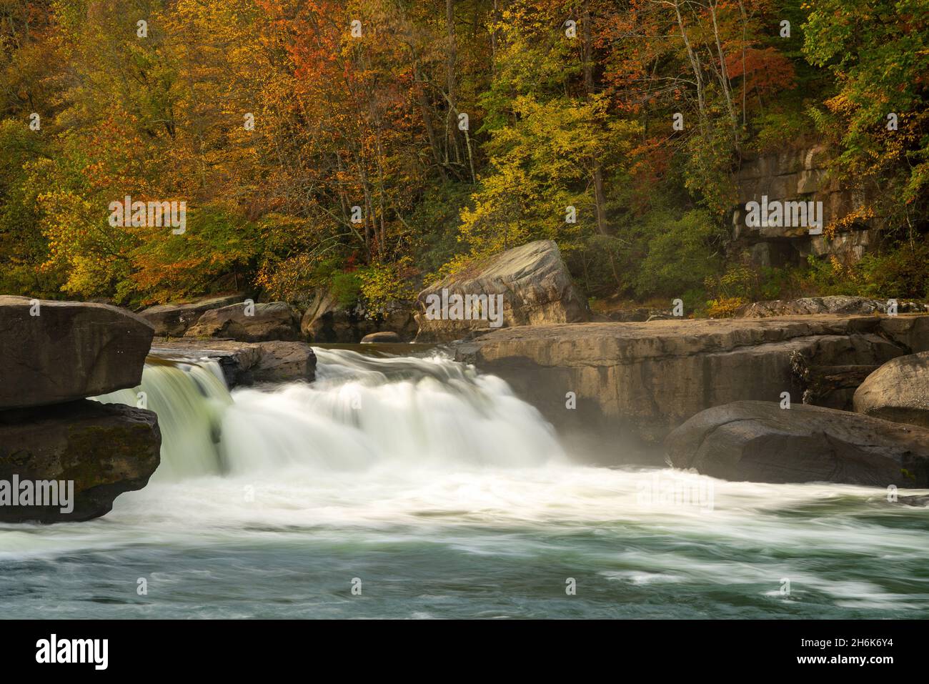 Valley Falls State Park near Fairmont in West Virginia on a colorful ...