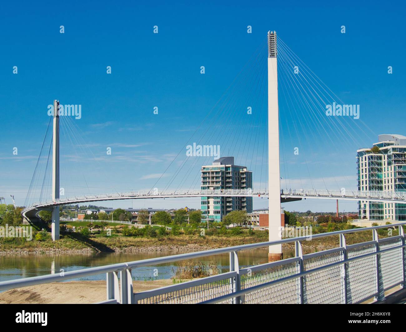 OMAHA, UNITED STATES - Oct 14, 2021: The Bob Kerrey Pedestrian Bridge ...
