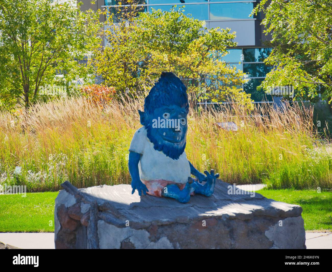 OMAHA, UNITED STATES - Oct 14, 2021: The Omar the Troll statue at Bob ...