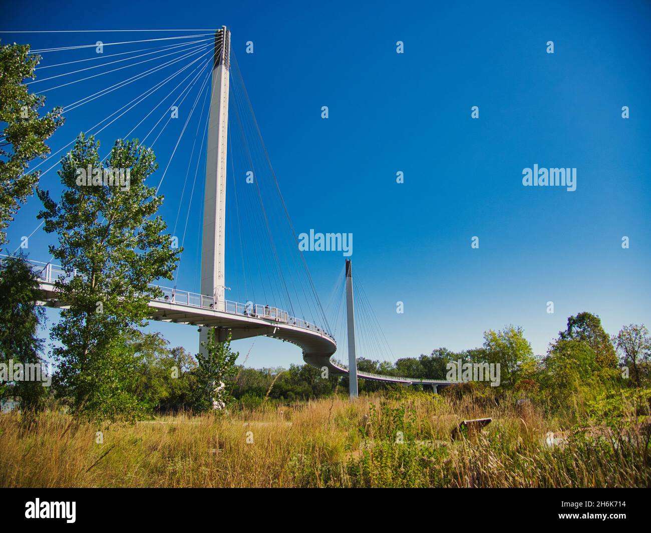 OMAHA, UNITED STATES - Oct 14, 2021: The Bob Kerrey Pedestrian Bridge ...