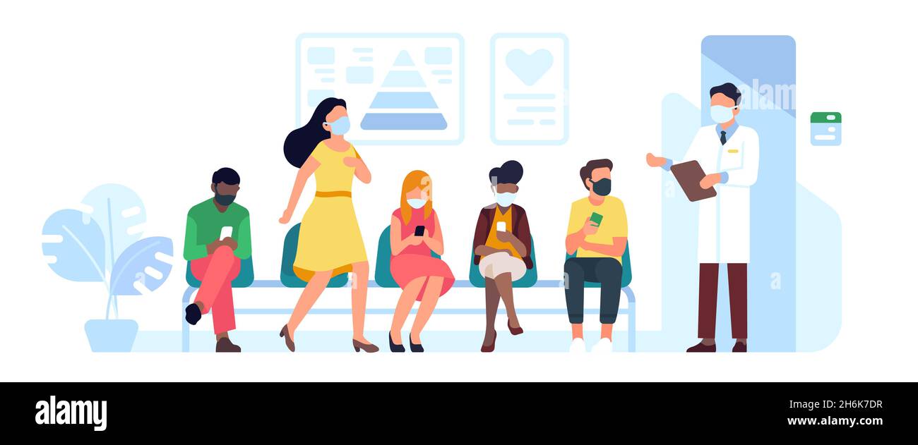 Patients wait clinic Stock Vector Images - Alamy