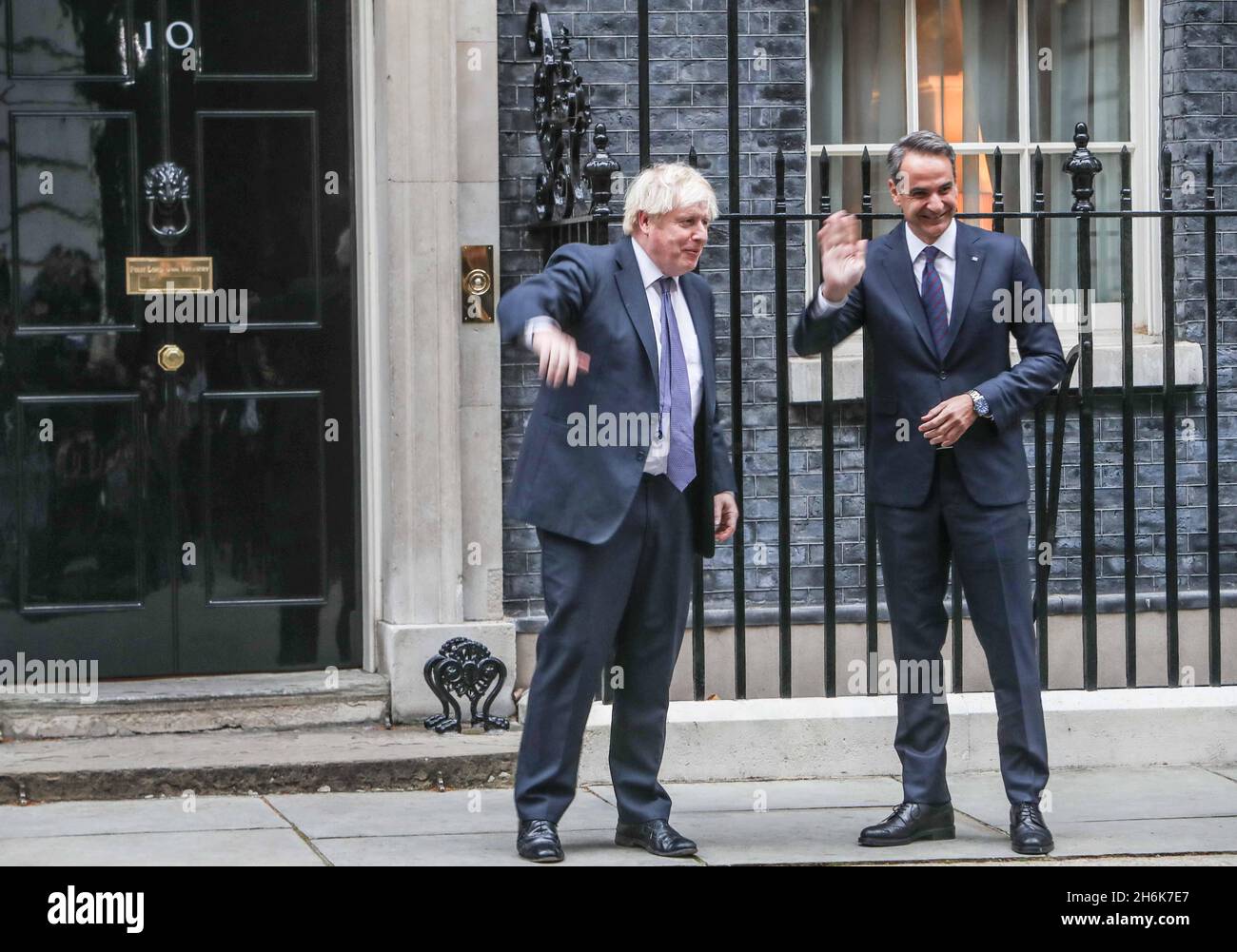 London UK 16 November 2021 Boris Johnson meet Greece primer minister ...