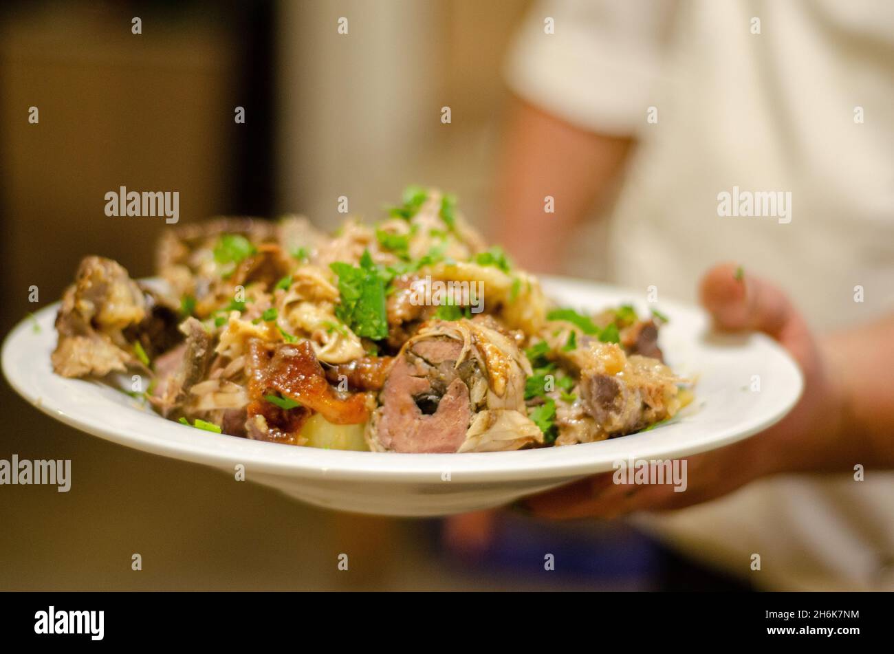 Greek traditional meat food Stock Photo - Alamy