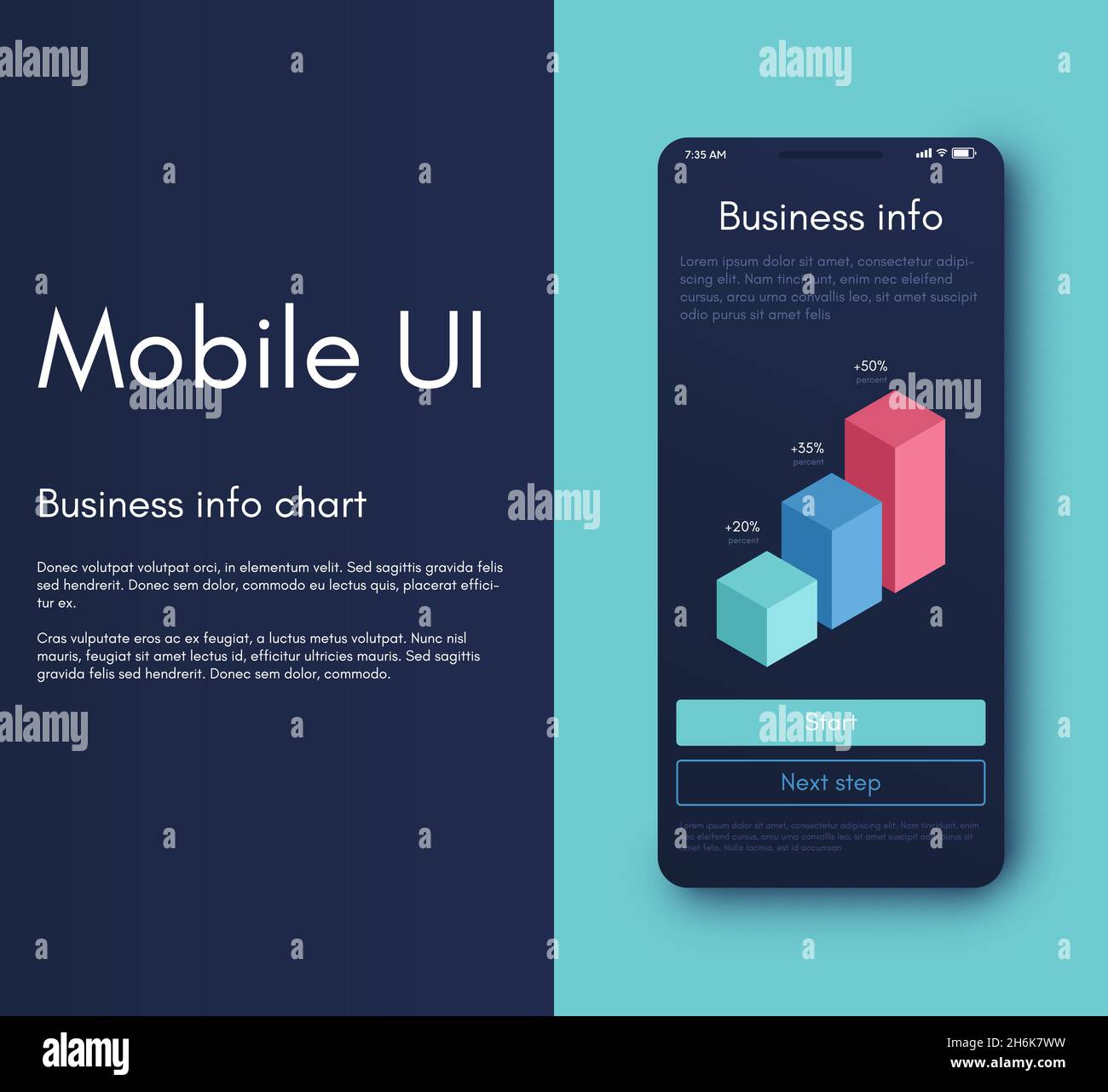 Vector graphics infographics with mobile phone. Template for creating ...