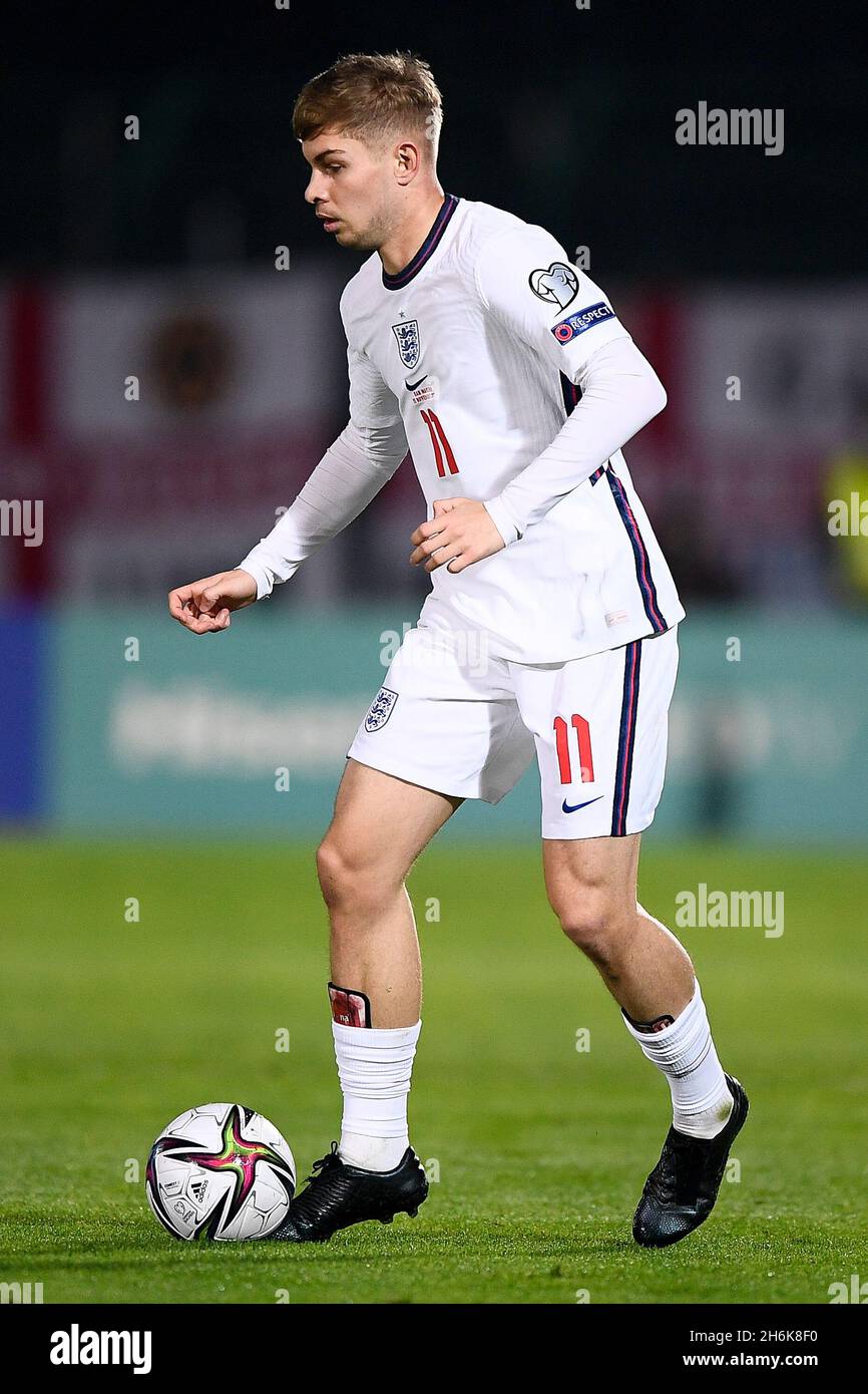 Serravalle, San Marino. 15 November 2021. Emile Smith Rowe of England ...