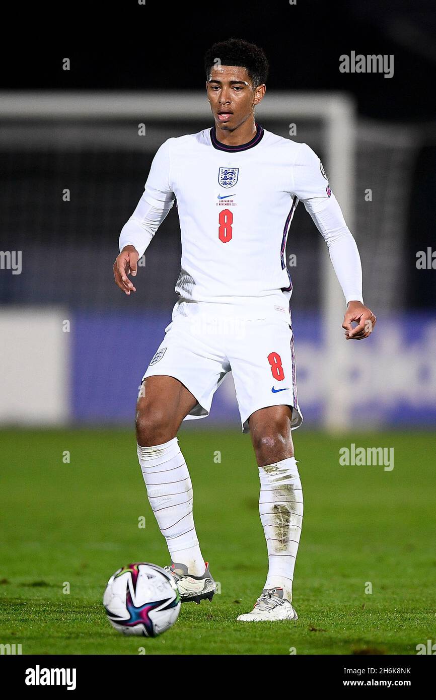 Serravalle, San Marino. 15 November 2021. Jude Bellingham of England in ...