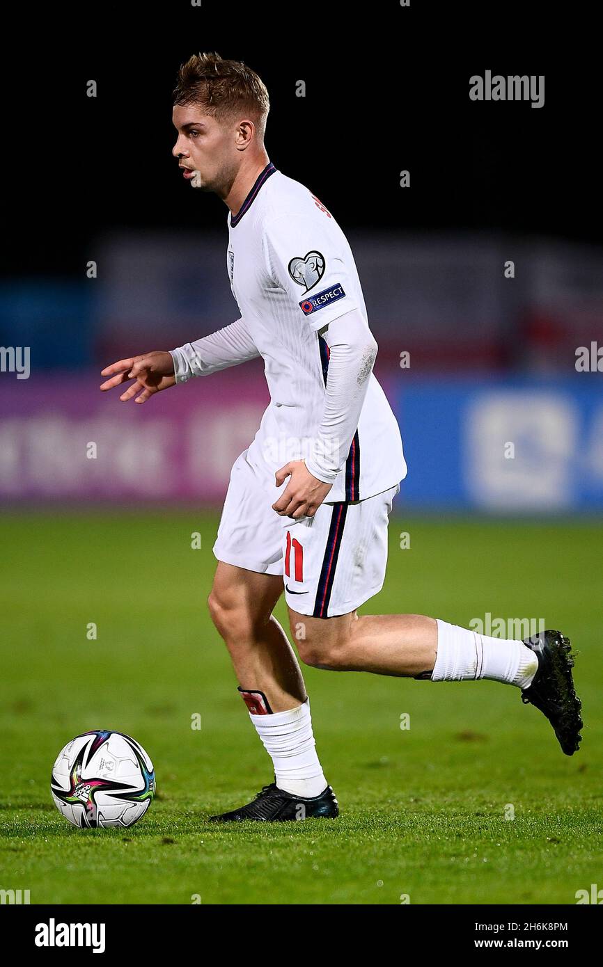 Serravalle, San Marino. 15 November 2021. Emile Smith Rowe of England ...