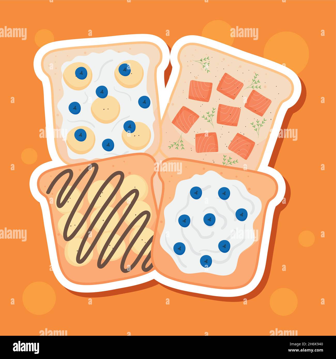 healthy breakfast toasts illustration design Stock Vector Image & Art ...
