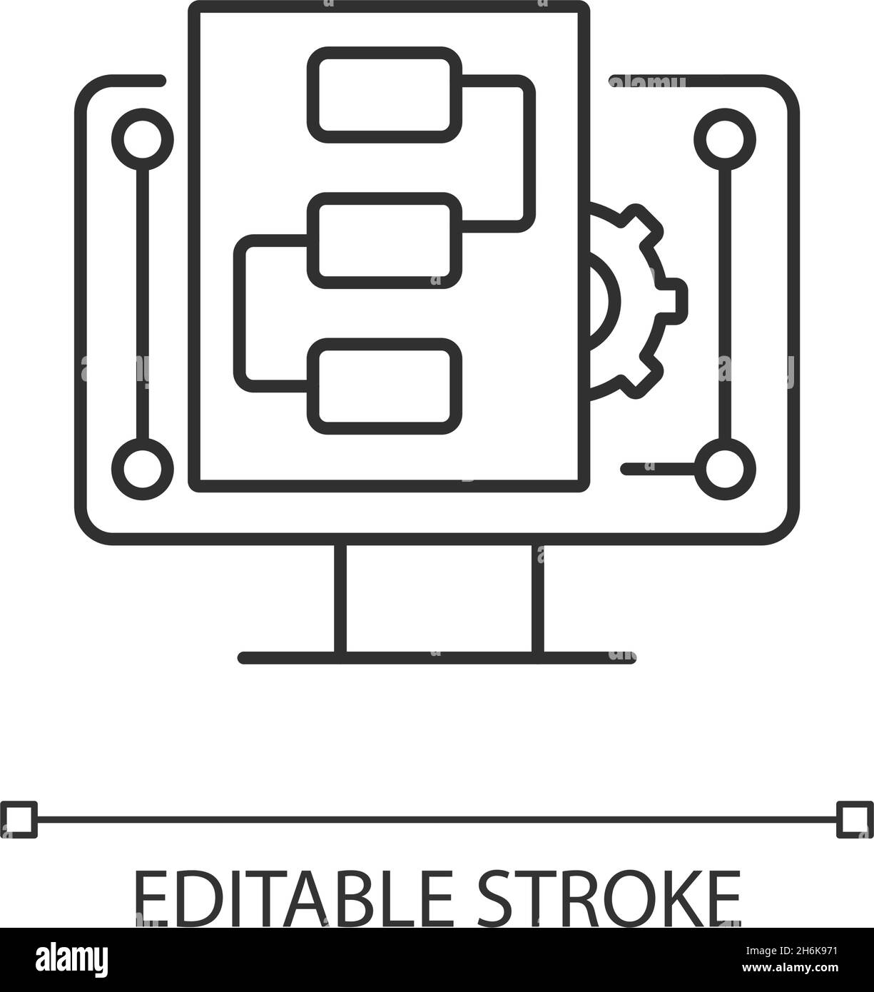 Digital project management linear icon Stock Vector Image & Art - Alamy