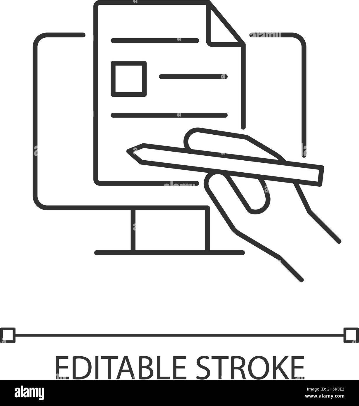 Digital writing linear icon Stock Vector Image & Art - Alamy