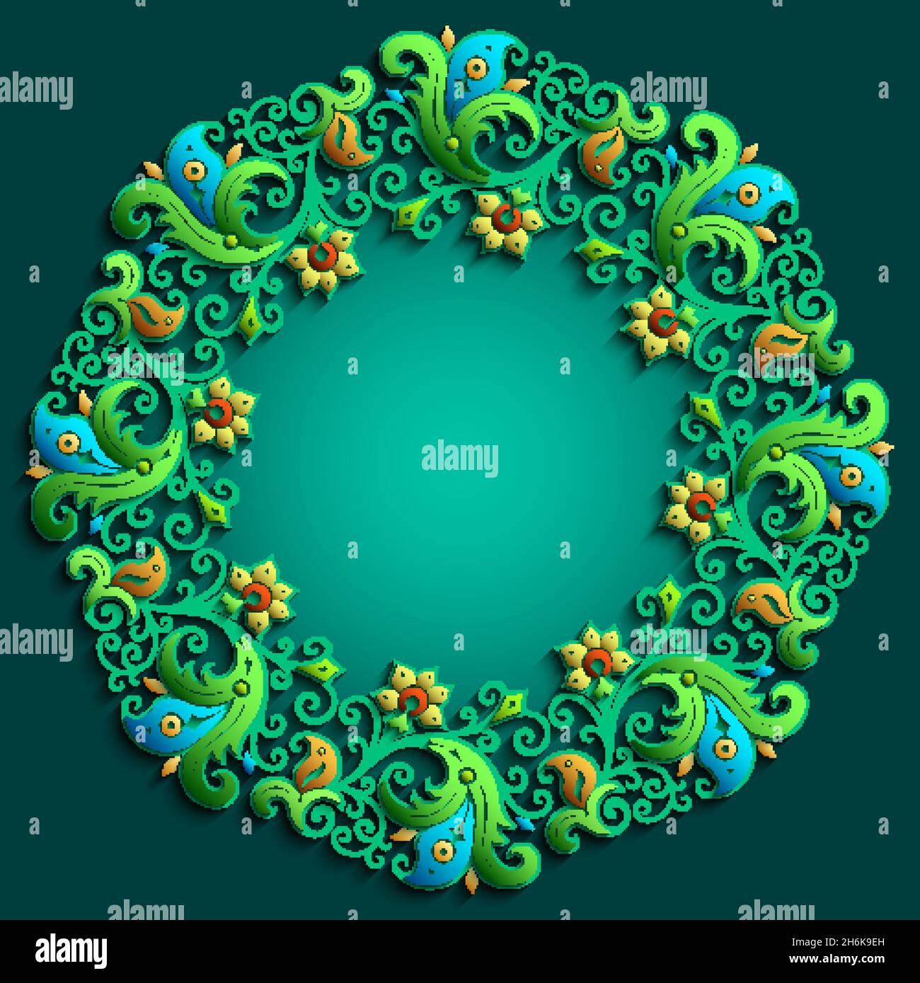 Vector abstract ornamental nature vintage frame. Modern color ...