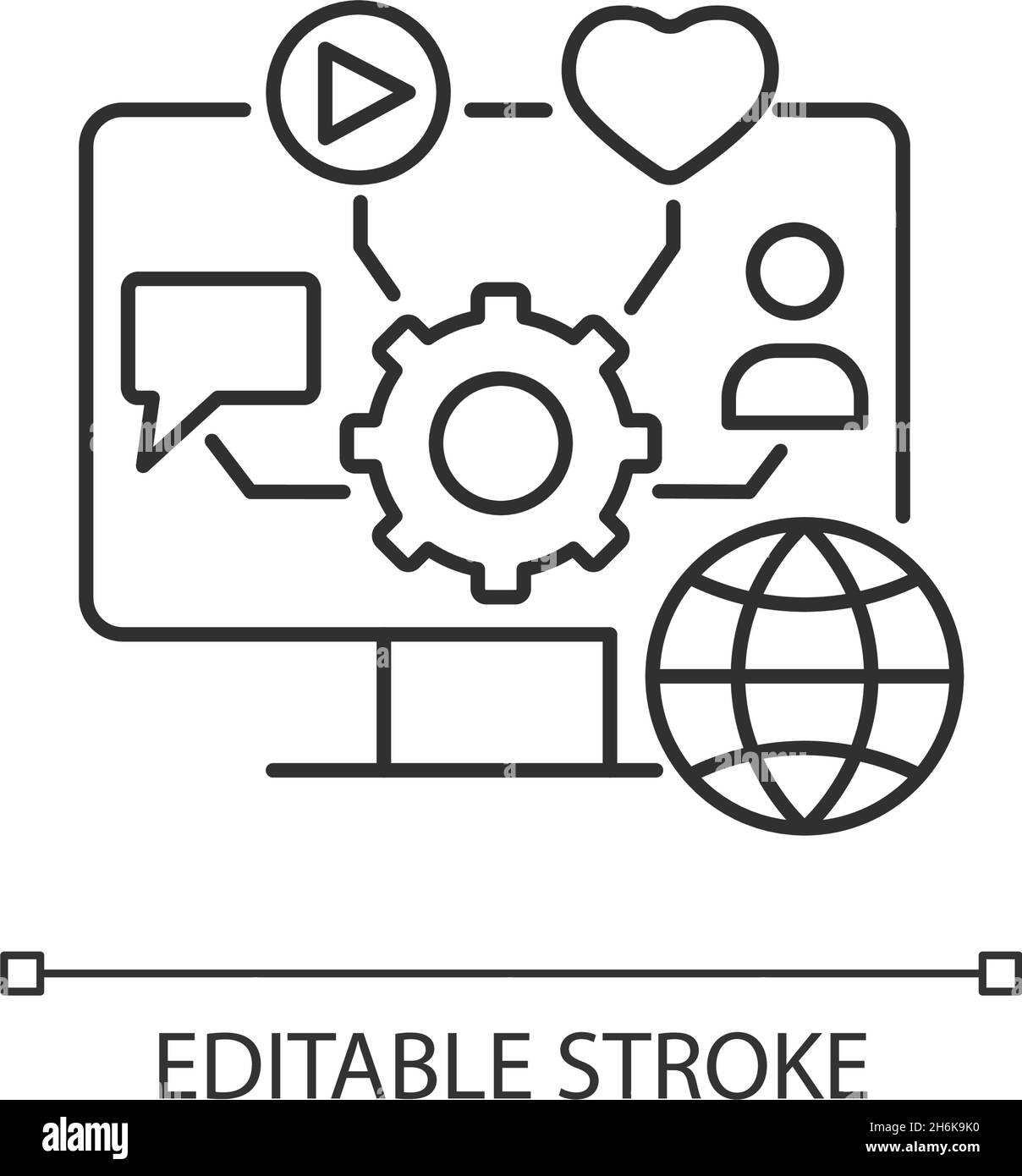 Social media management linear icon Stock Vector Image & Art - Alamy