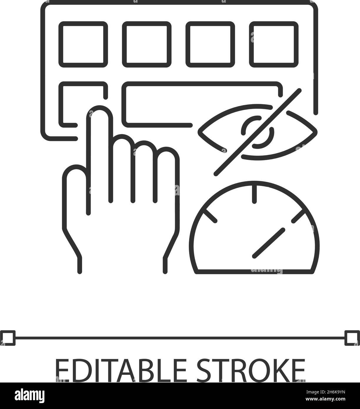 Touch typing linear icon Stock Vector Image & Art - Alamy