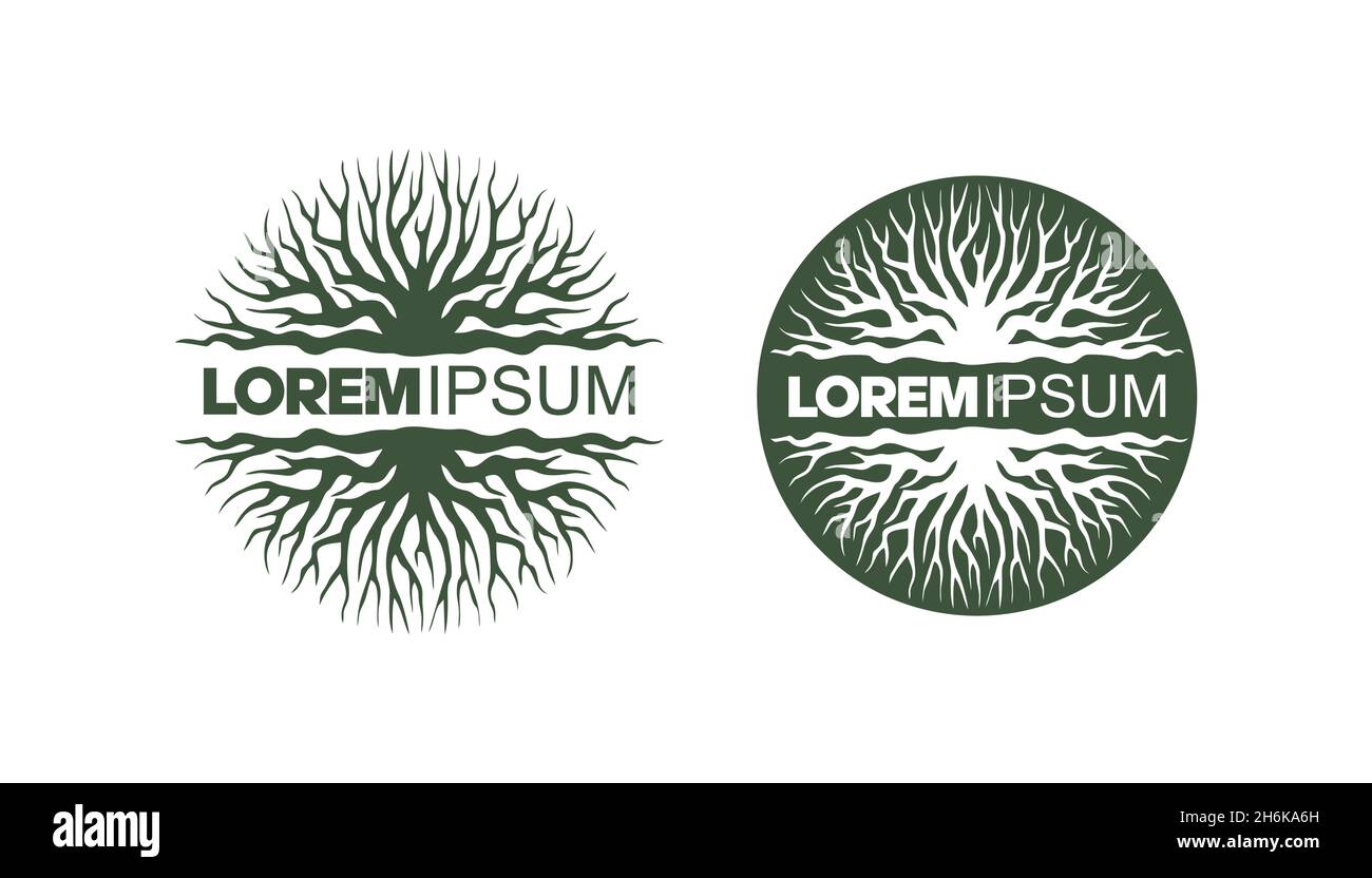 A vector illustration set of Abstract Circle Root Vector Sign Stock ...