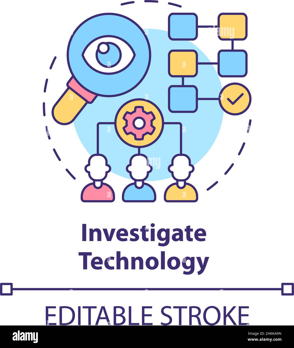 Investigate technology concept icon Stock Vector Image & Art - Alamy