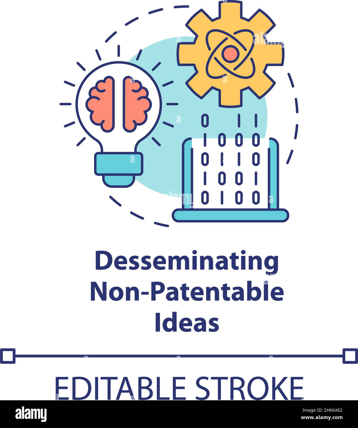 Disseminating non-patentable ideas concept icon Stock Vector Image ...