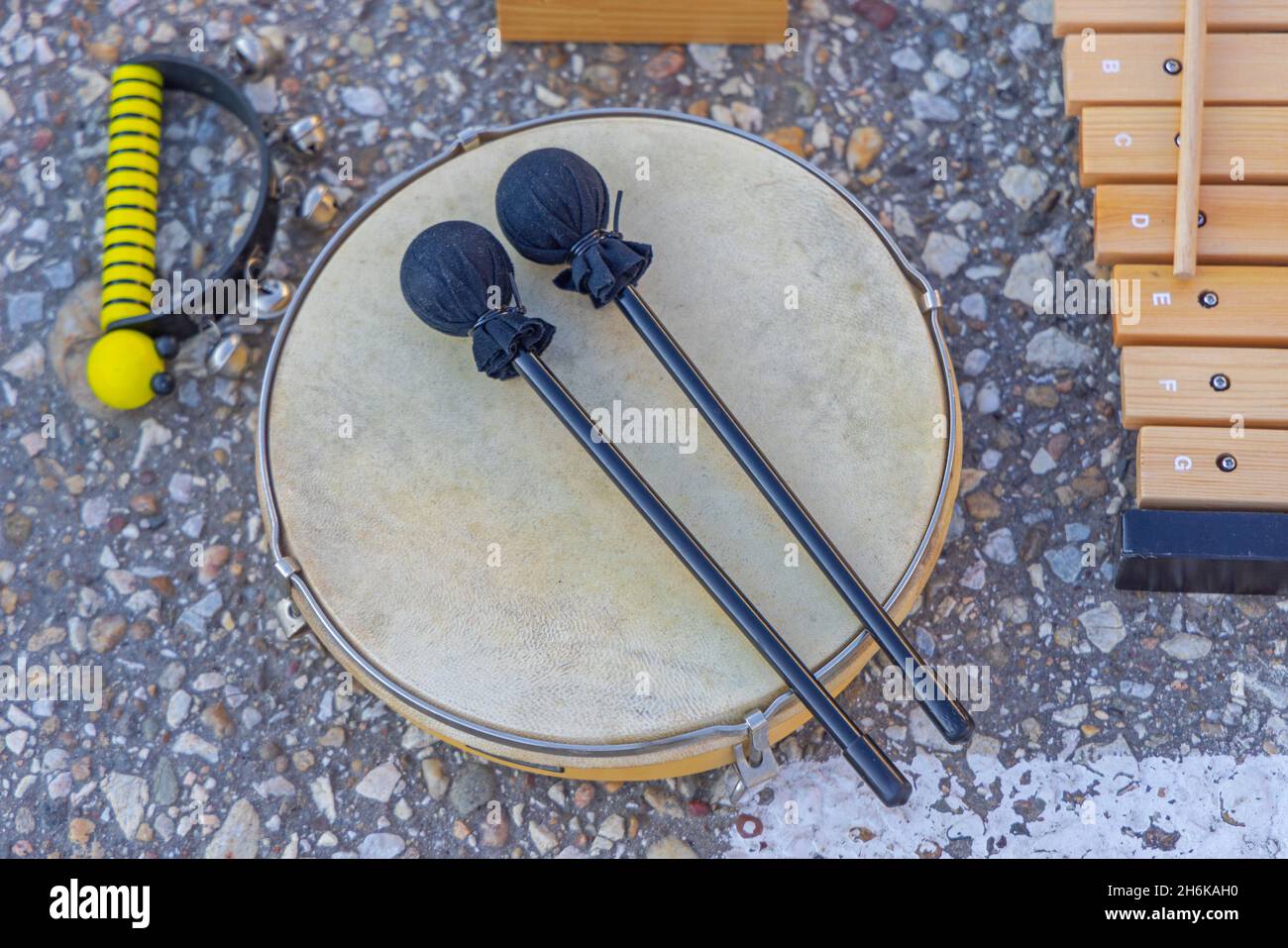 Timpani Mallets Drum Musical Instruments at Flea Market Stock Photo - Alamy