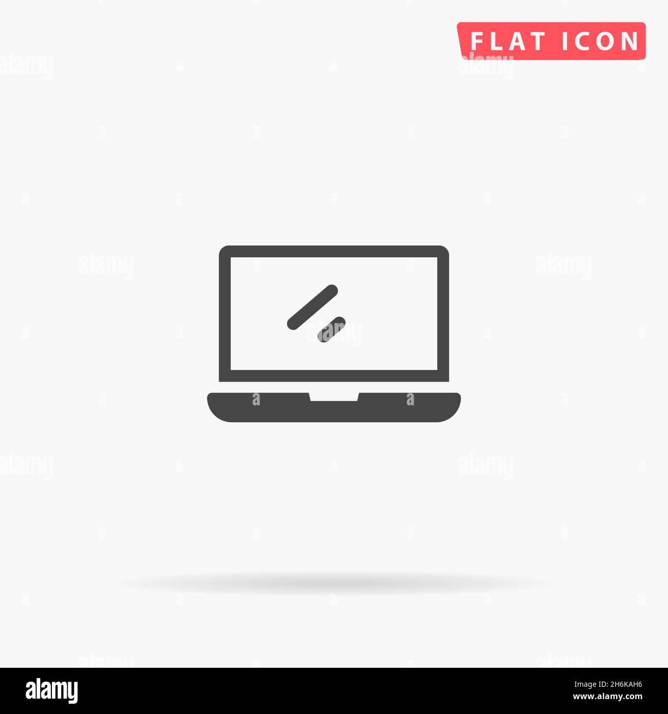 Laptop flat vector icon. Hand drawn style design illustrations Stock ...