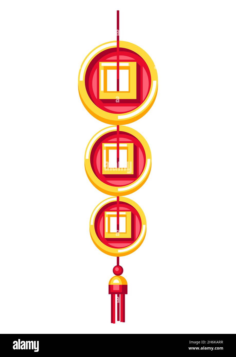 Illustration of Chinese hanging talisman. Asian tradition New Year ...
