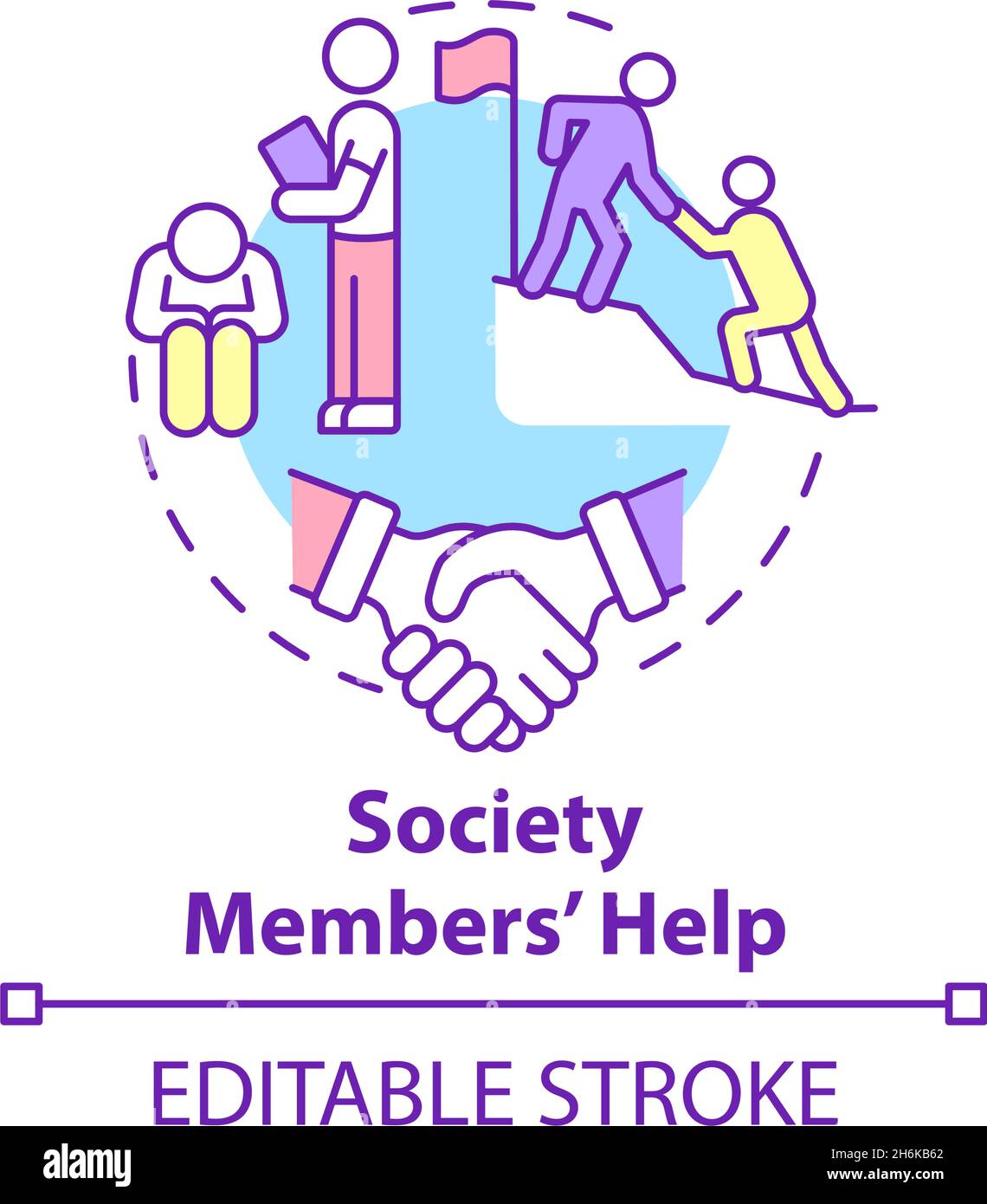 Society members help concept icon Stock Vector Image & Art - Alamy