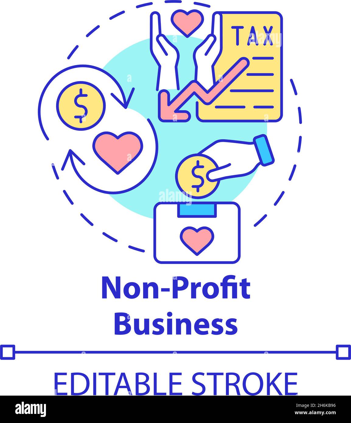Non profit business concept icon Stock Vector Image & Art - Alamy