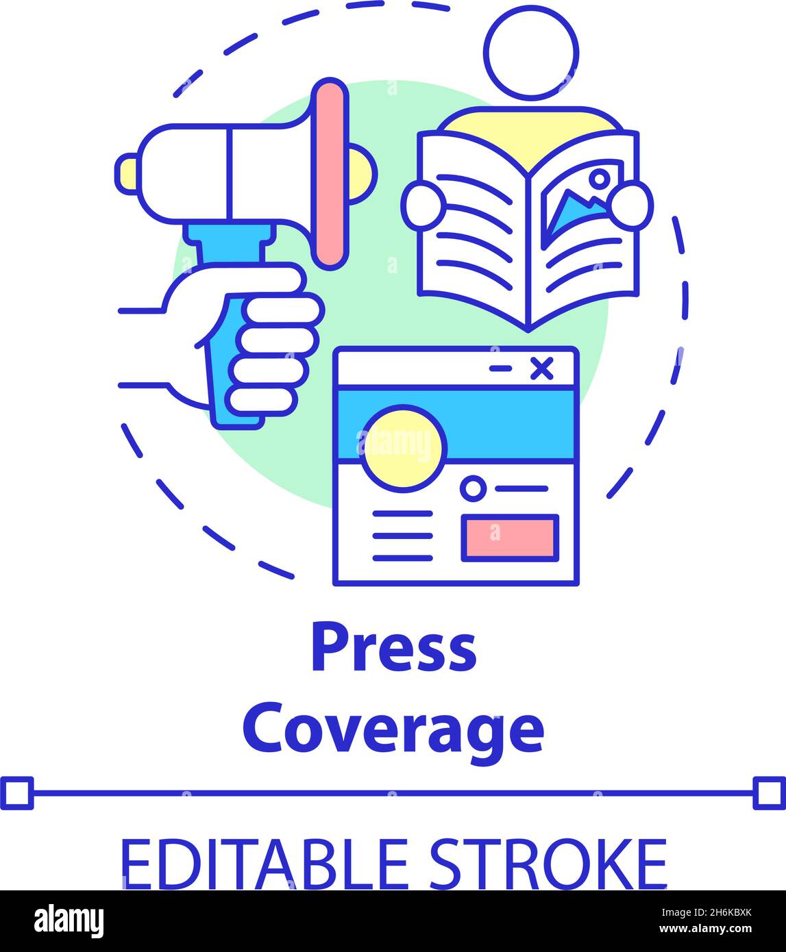 Press coverage concept icon Stock Vector Image & Art - Alamy