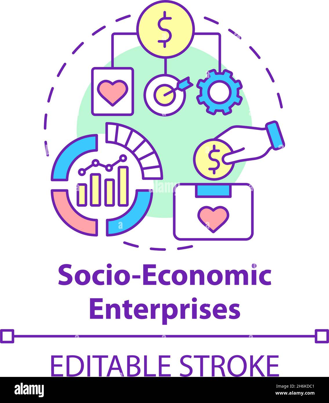 Socio economic enterprises concept icon Stock Vector Image & Art - Alamy