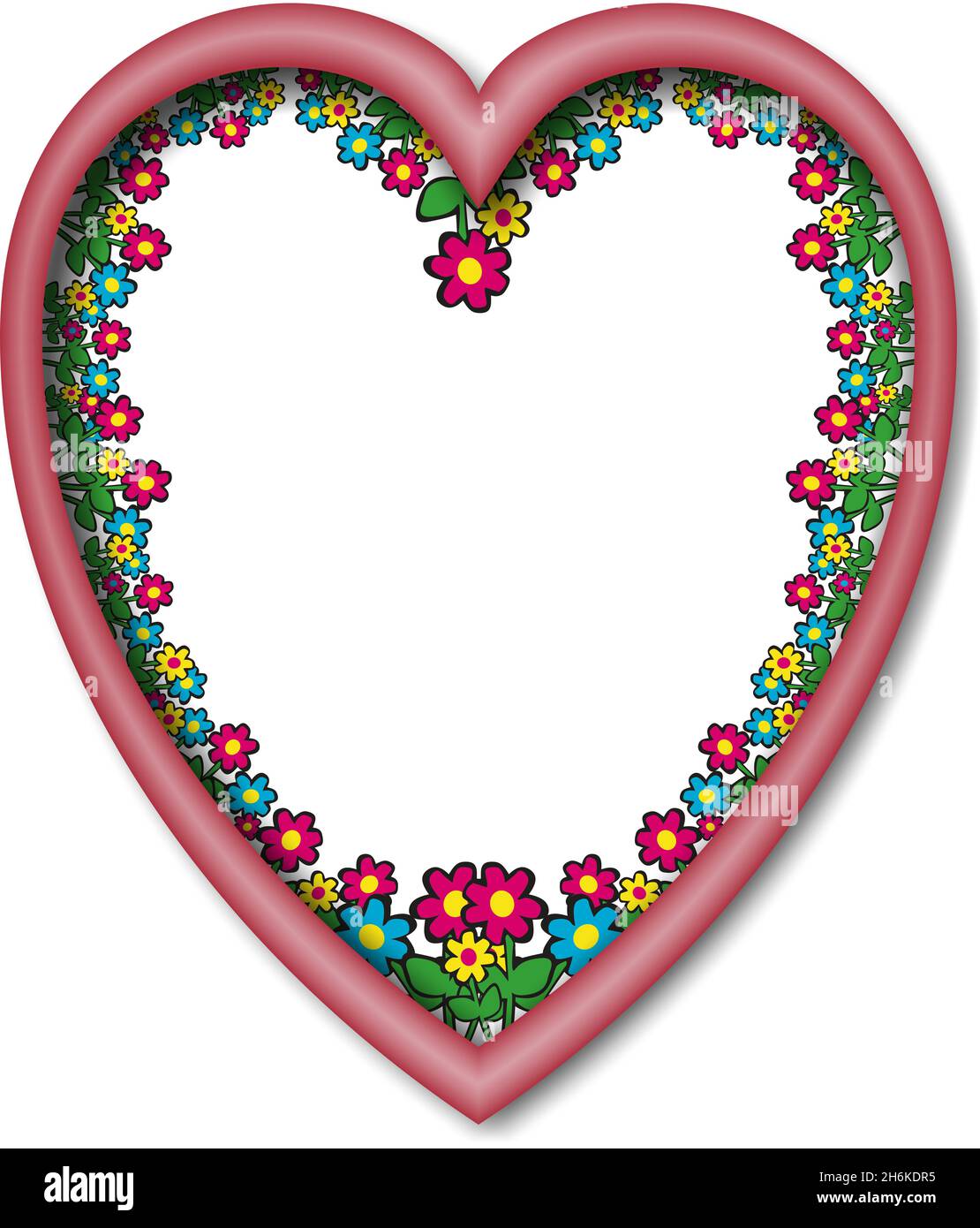 Frame heart flowers Stock Photo - Alamy