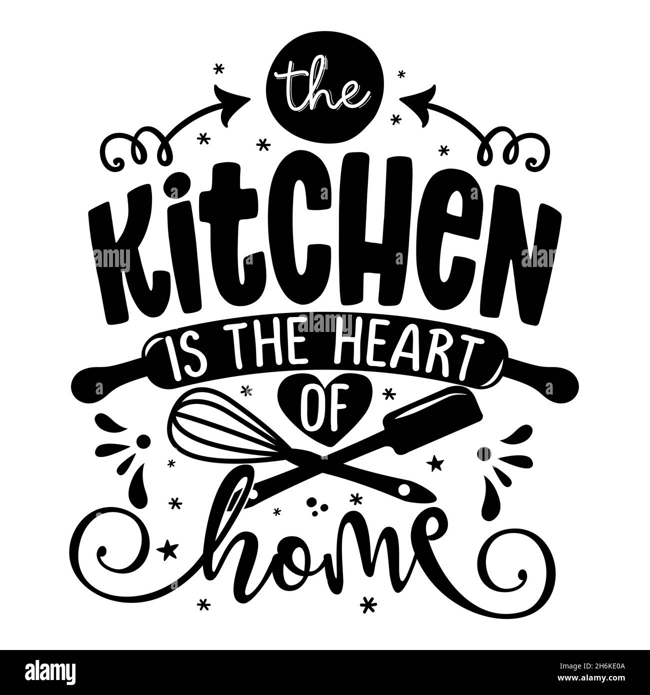 The kitchen is the heart of home - lovely Calligraphy phrase for ...