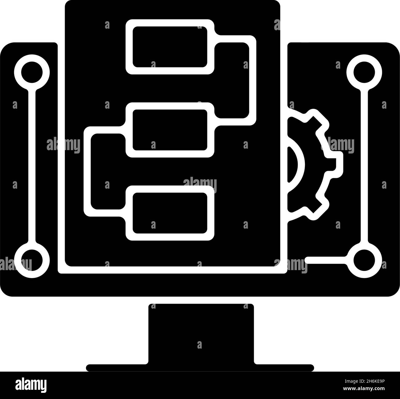 Digital project management black glyph icon Stock Vector Image & Art ...