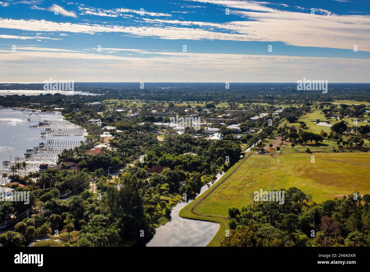 Stuart, USA. 12th Nov, 2021. Stuart aerial view fro helicopter. The ...